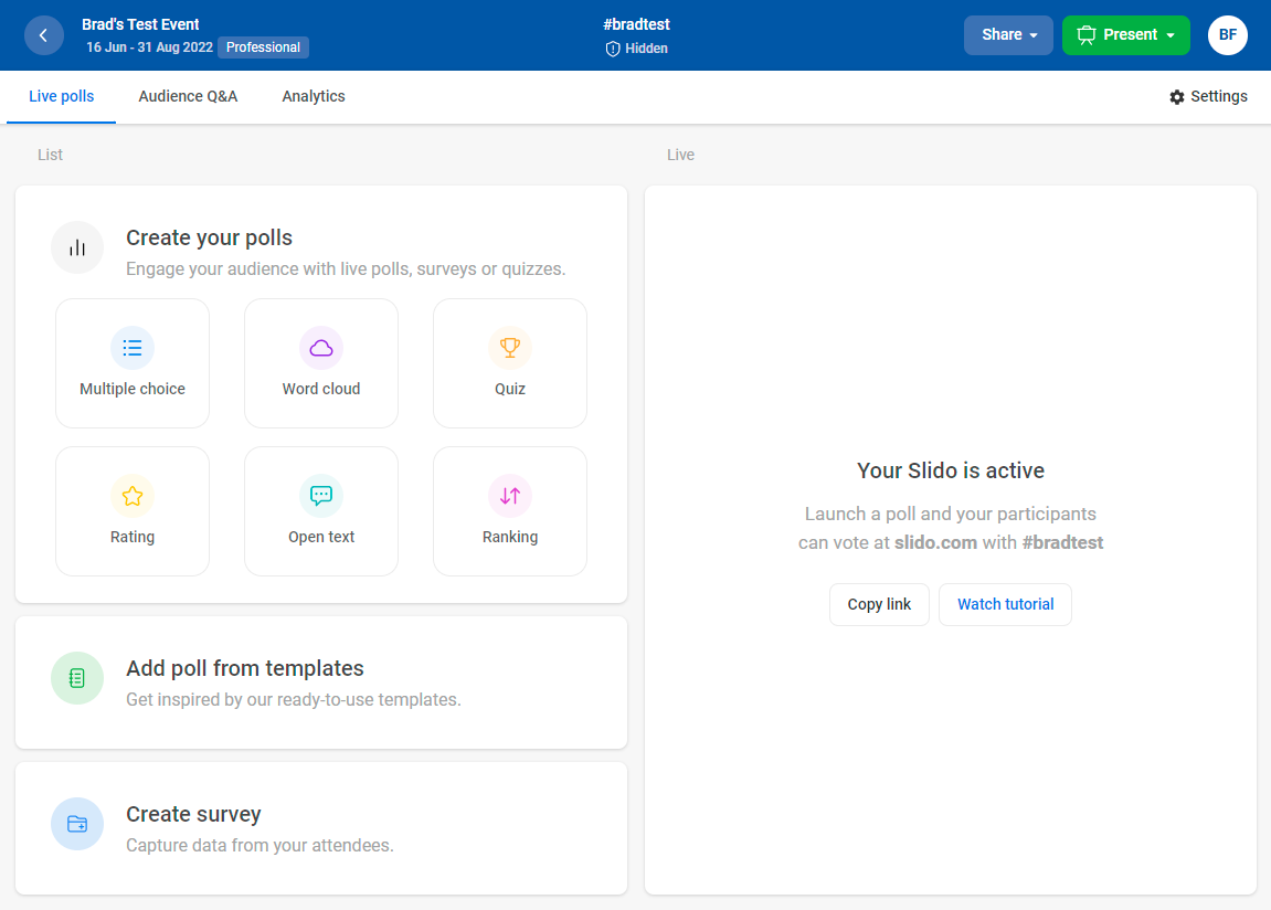 Slido – LT&I Tool Kit